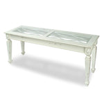 David Lee Avignon Sofa Table w/ Glass Top in Antique White | AST64 ...