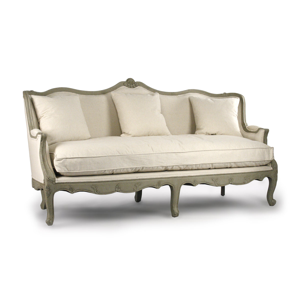 Zentique Adele Sofa, Birch & Off-White Cotton | CFH198-3 432 C020 — Nook & Cottage
